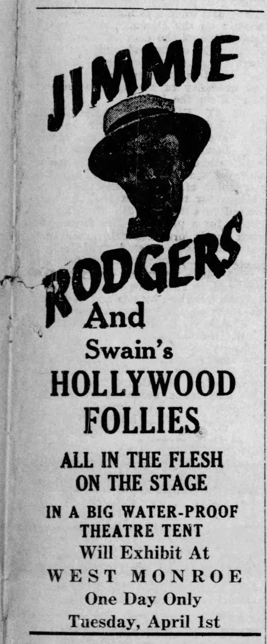 Jimmie Rodgers Performs in West Monroe! – Ouachita Parish History Tidbits