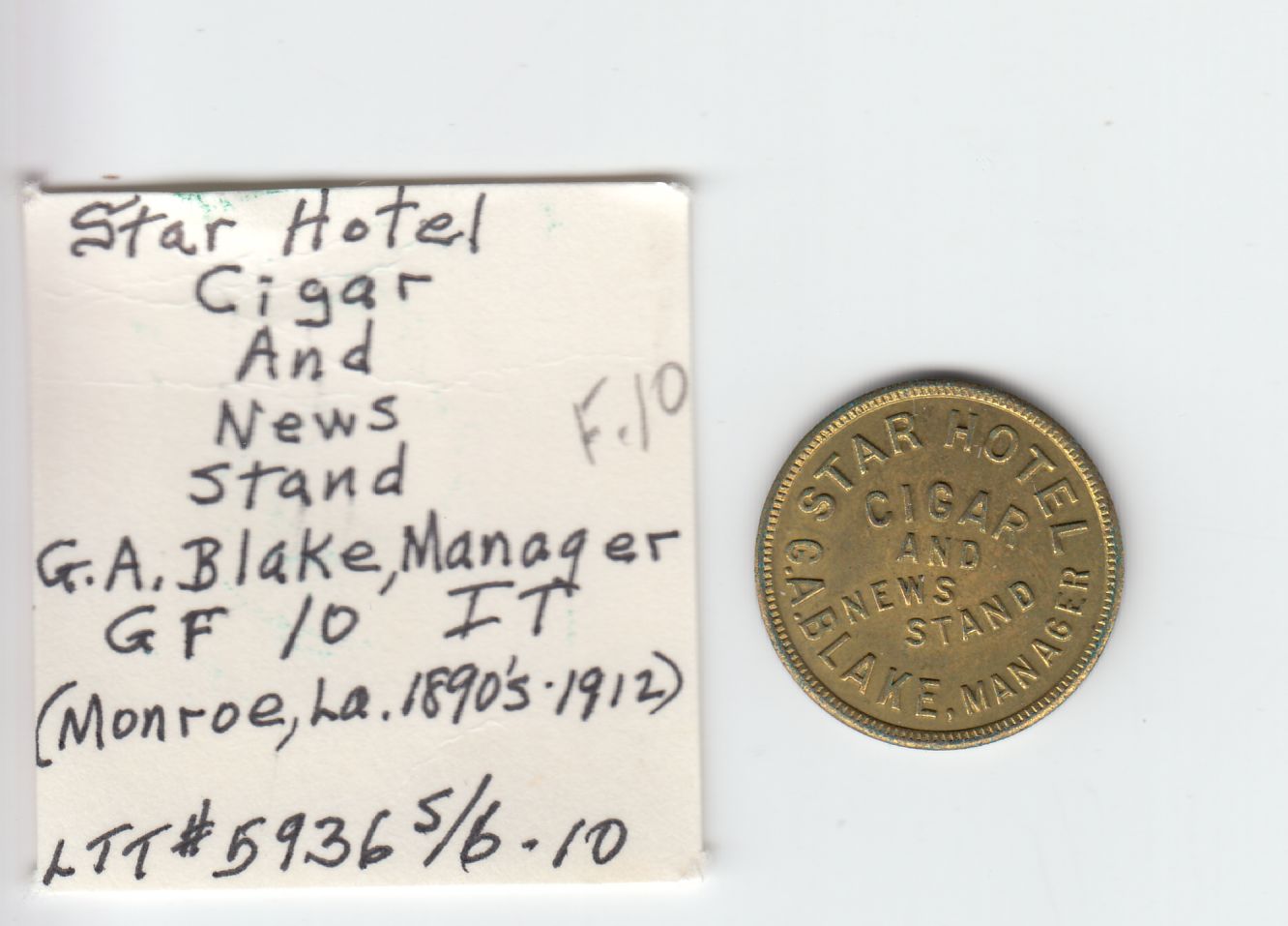 A Trade Token From the Star Hotel – Ouachita Parish History Tidbits