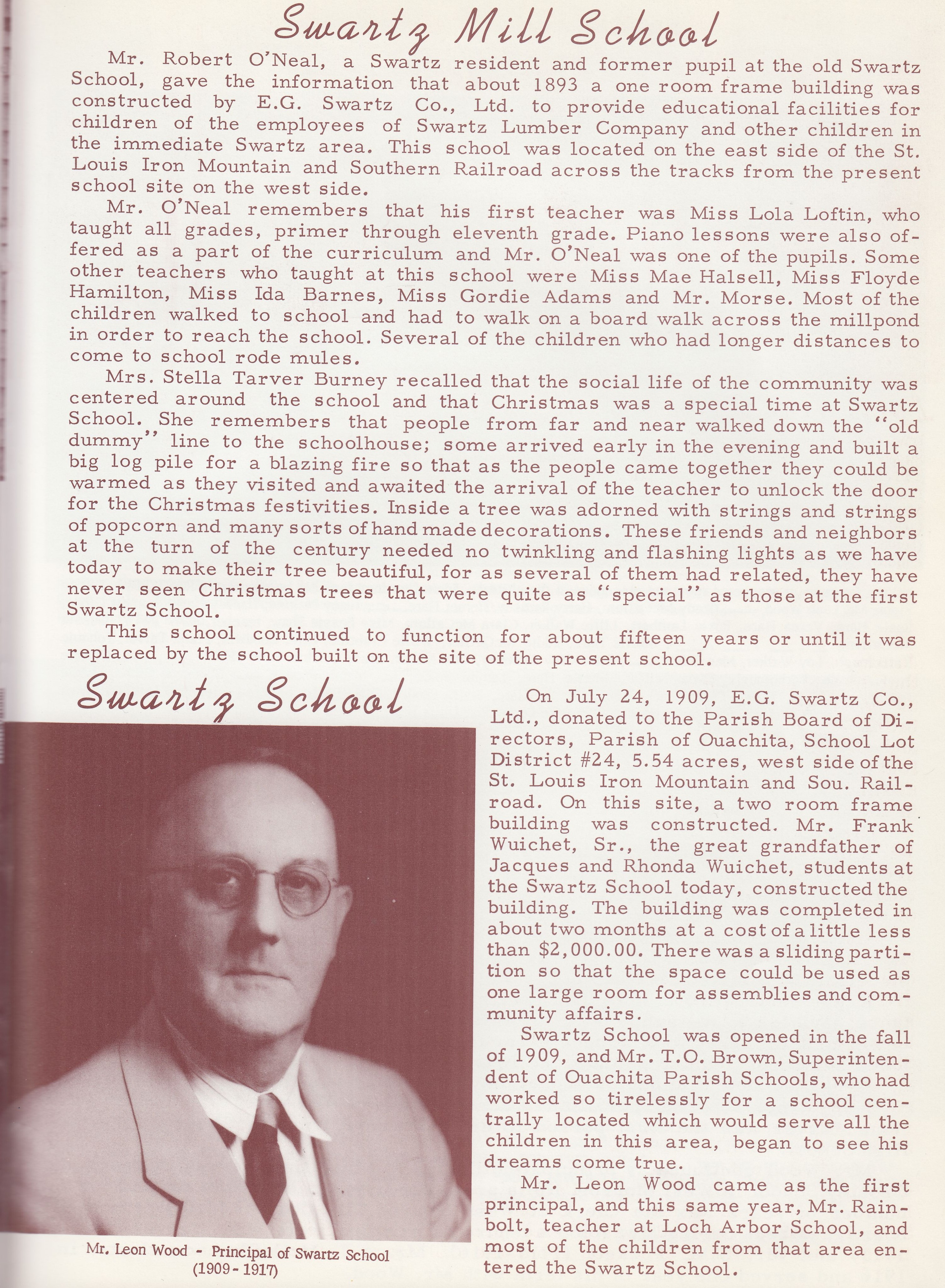 A History of Swartz School – Part 1 – Ouachita Parish History Tidbits
