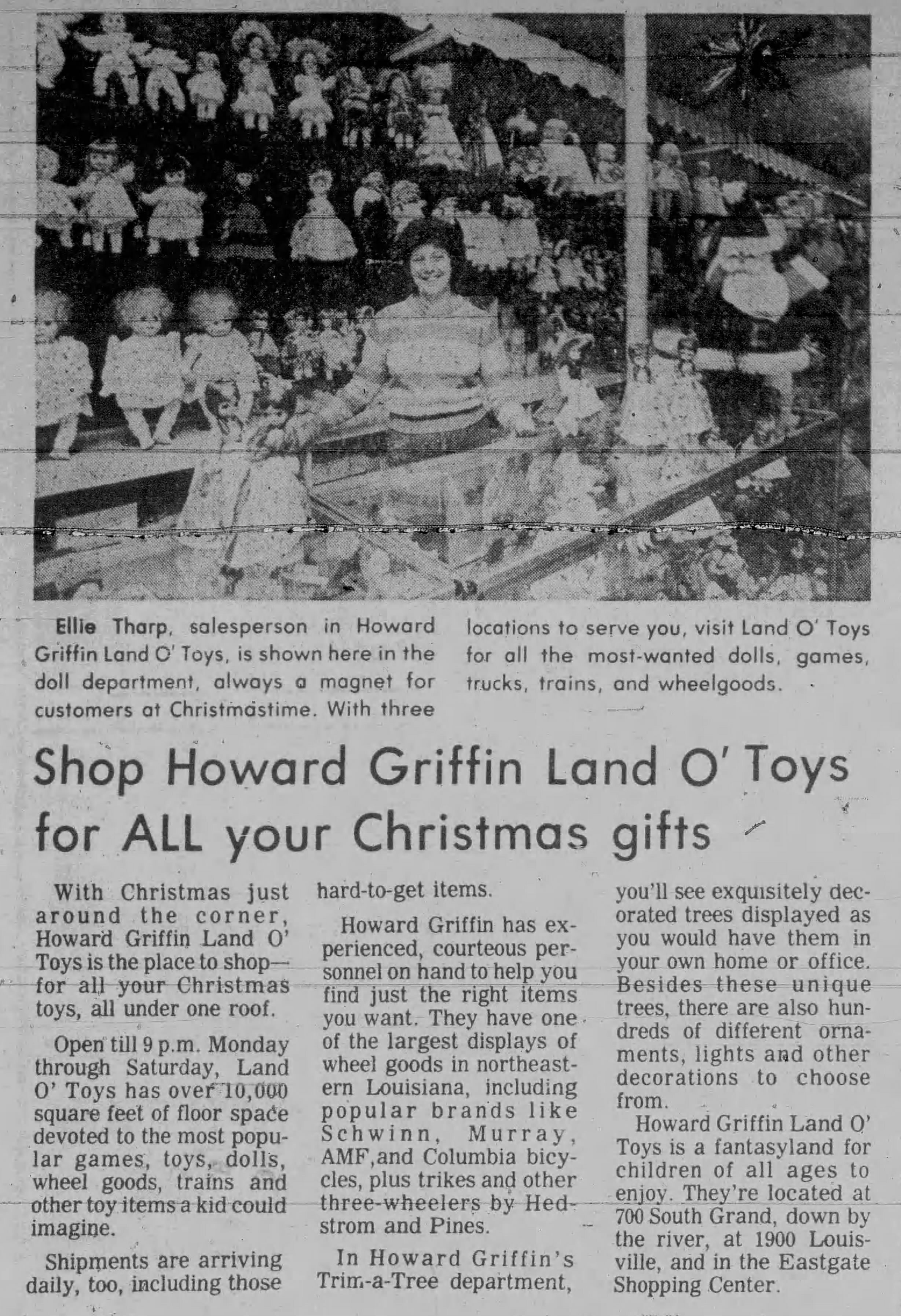 Howard Griffin Land O’ Toys Had Two Other Locations! – Ouachita Parish ...